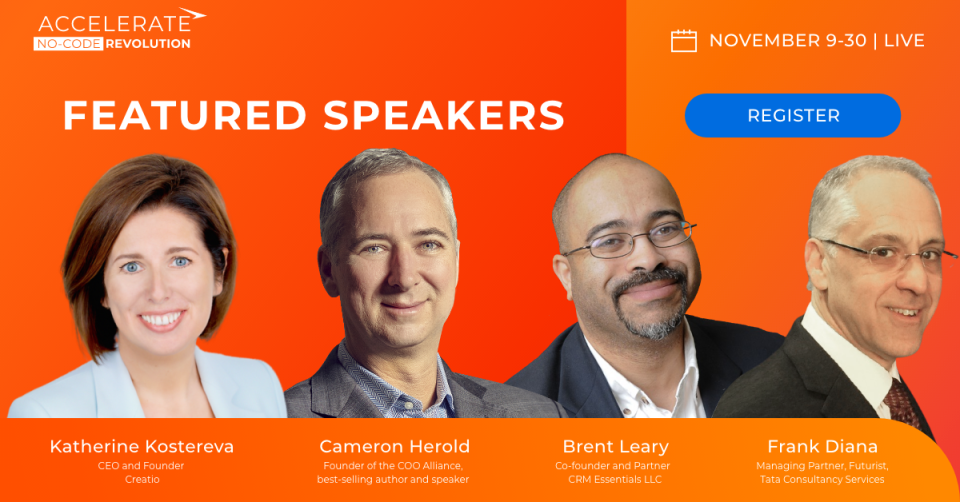 Creatio Announces Featured Guest Speakers for its 2021 Accelerate: No-Сode Revolution Virtual ...